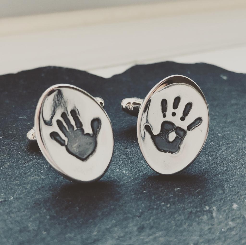 Hand & Footprint Cufflinks – Silver and Special